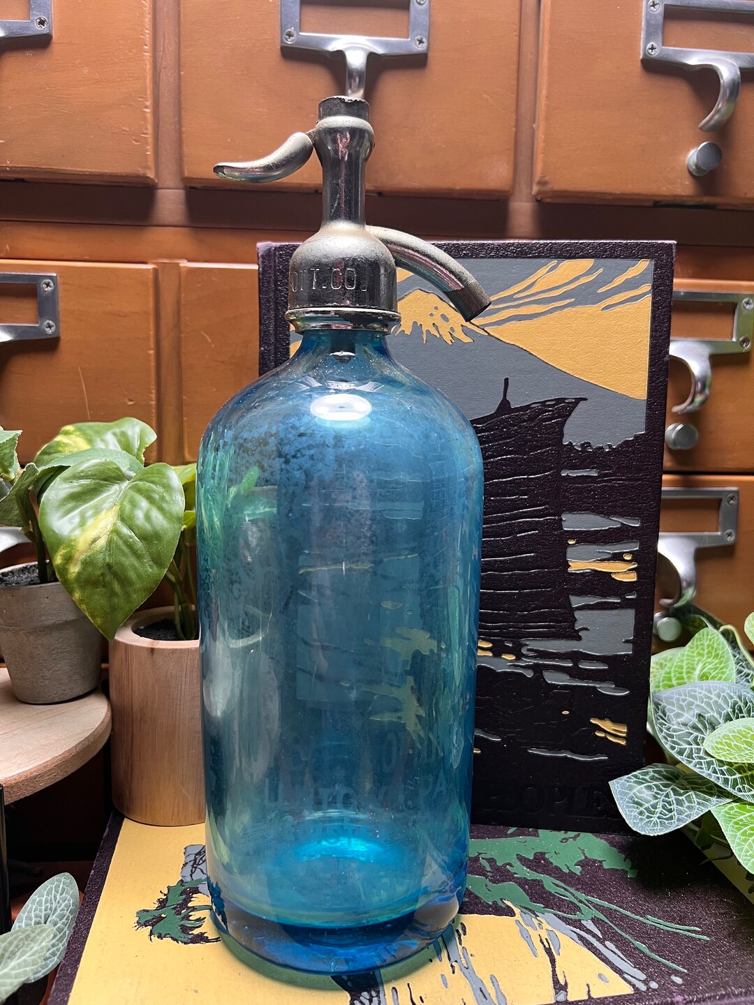 Vintage Blue Glass Liberty Bell Bottling Company Seltzer Bottle - Etsy