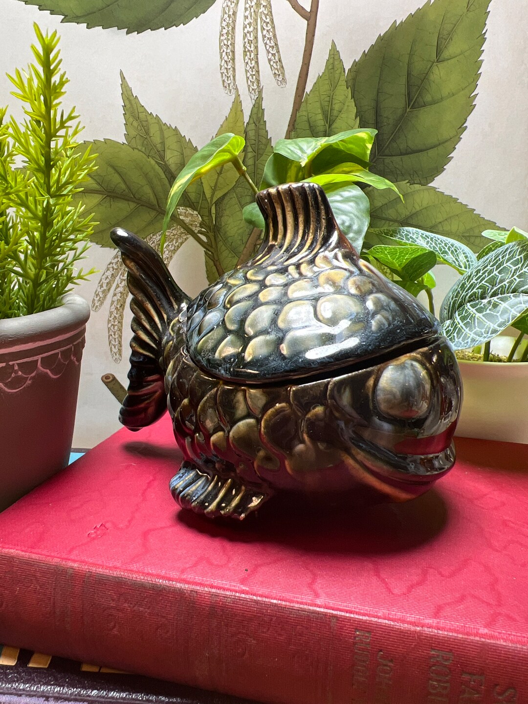 Vintage Arnels Pottery Fish Trinket Box - Etsy