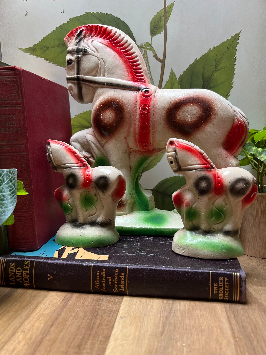 Vintage Chalkware Carnival Prize Horses. Set of 3 - Etsy