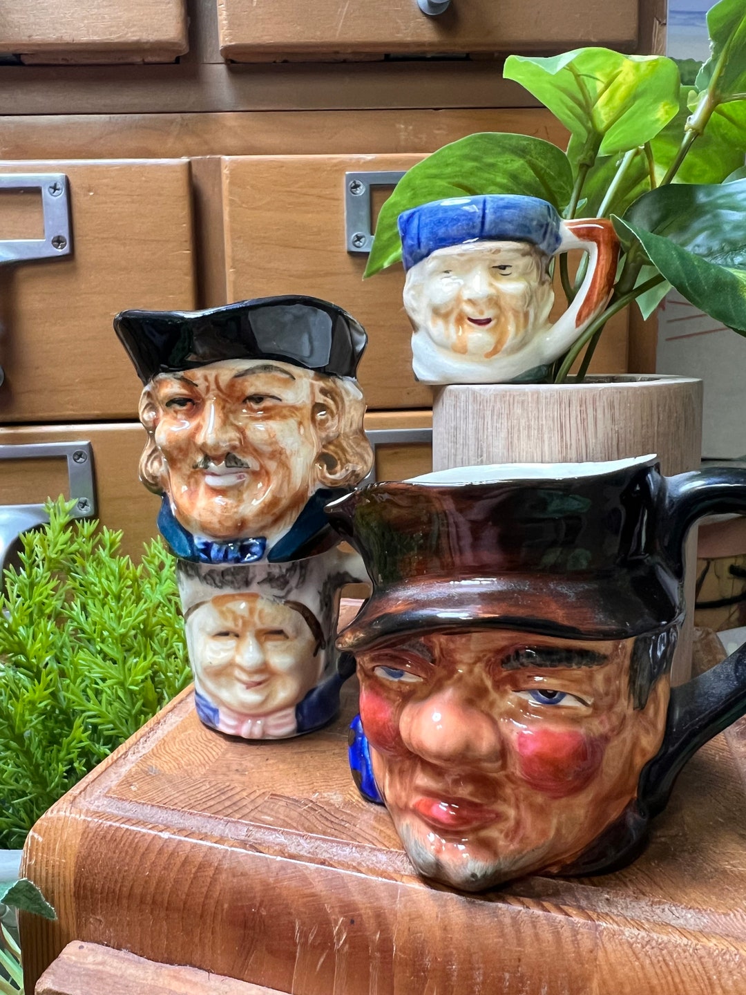 Vinatge Toby Inspired Mini Mugs, Set of 4, Includes Bill Sykes From ...