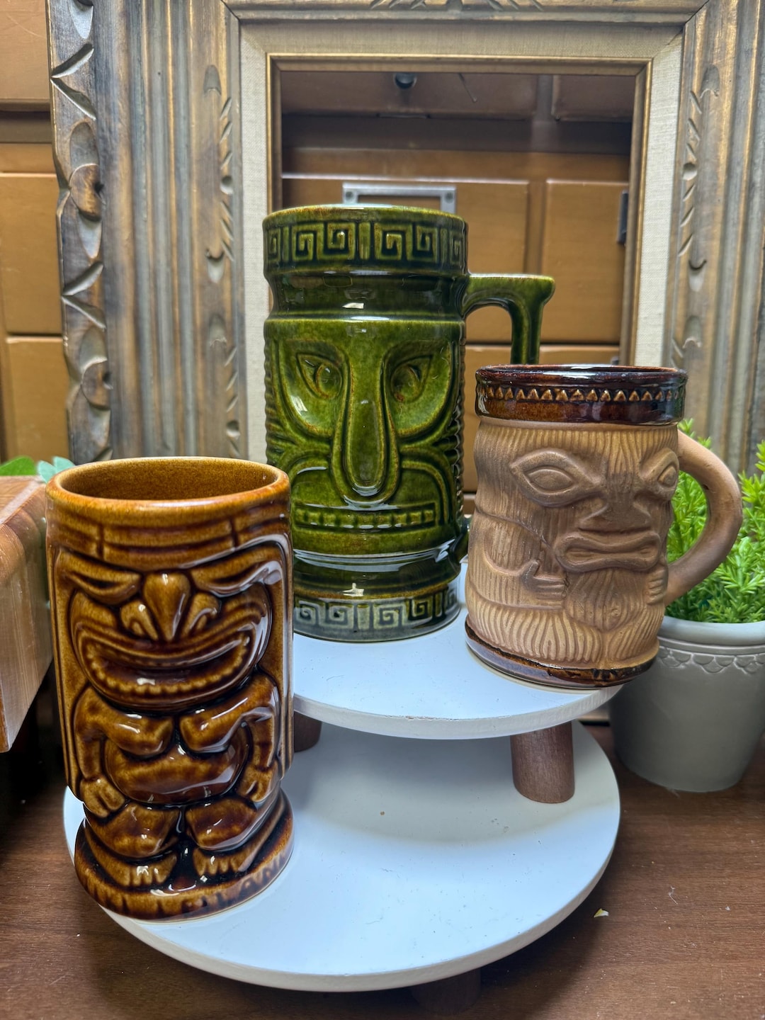 Vintage Ceramic Tiki Mugs, Lot of 3 - Etsy
