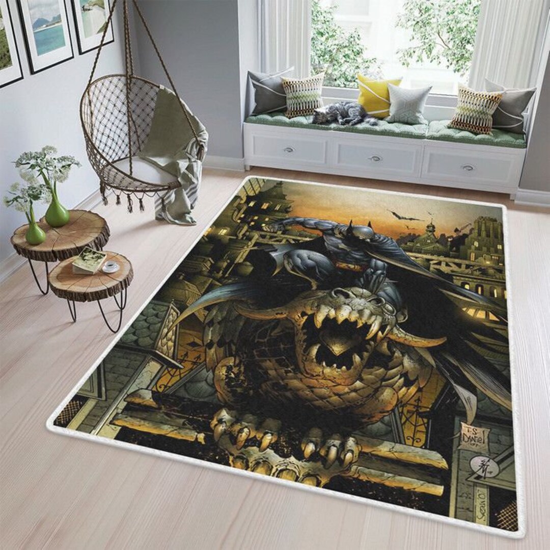 Batman Batman Rug Living Room Batman DC Comics Superhero - Etsy