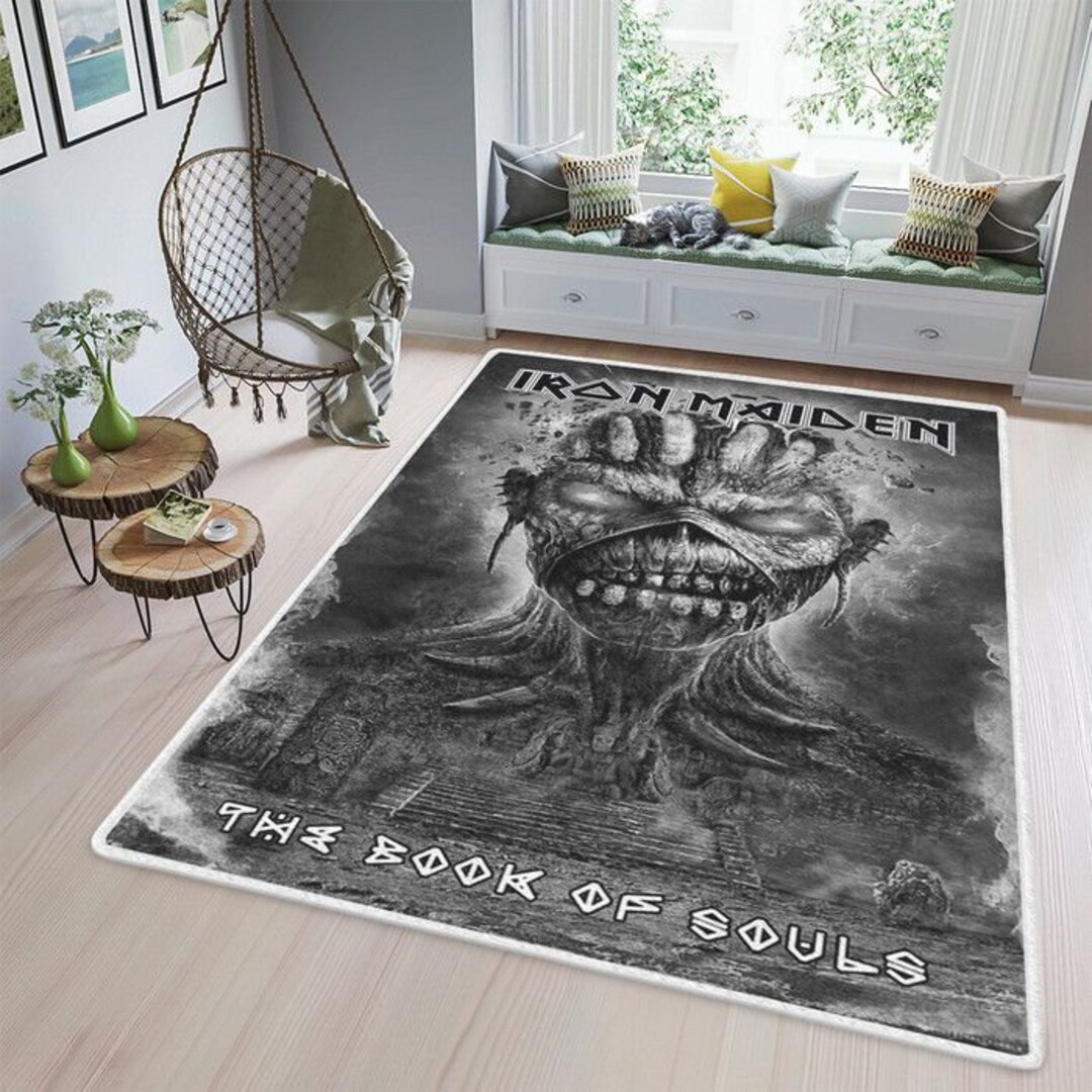 Iron Maiden Area Rug Living Room Iron Maiden the Book of - Etsy