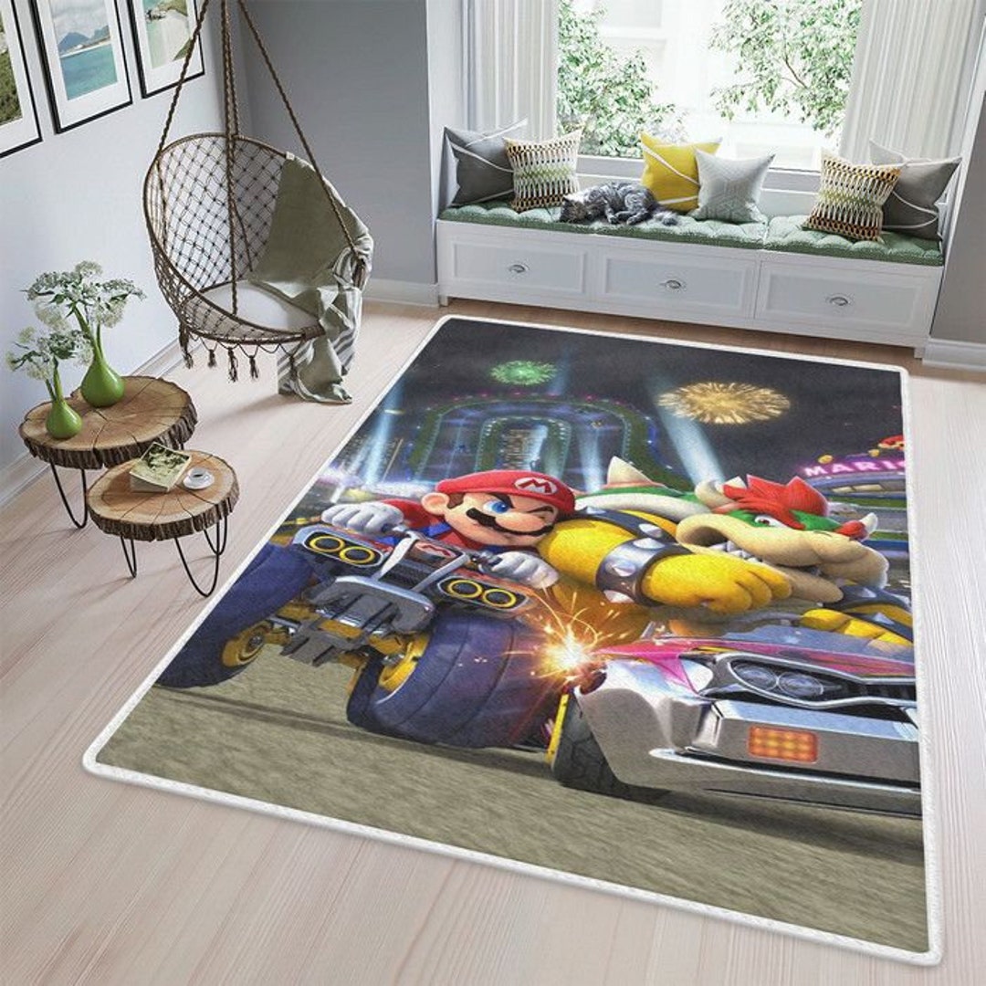 Super Mario Super Mario Rug Living Room Super Mario Car Rug - Etsy