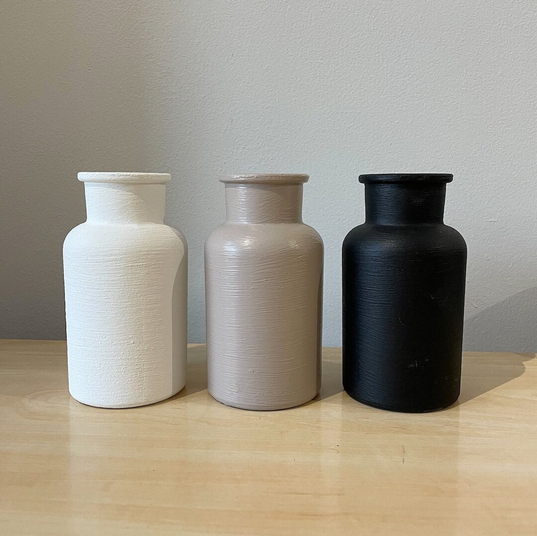 Large Hand Painted Plain Scandi Vase | Modern | Boho | Gift | Pampas ...