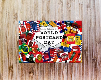 World Postcard Day Sticker Set 2 Sheet Sticker Set A6 Happy Snail Mail ...