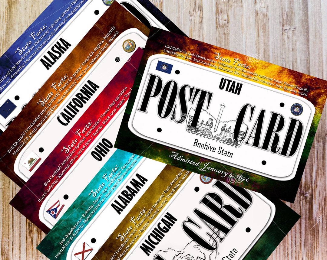 LICENSE PLATE Postcards - Etsy