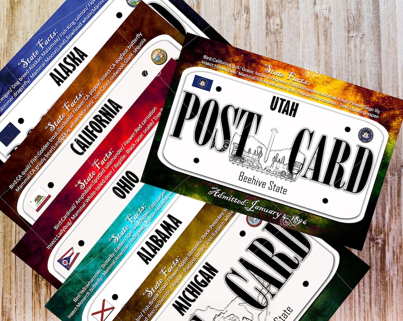 LICENSE PLATE Postcards - Etsy