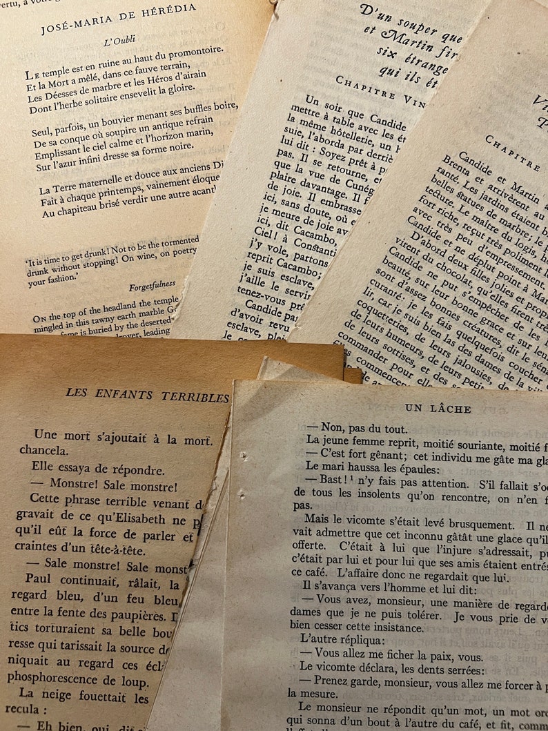 80 Vintage, Neutral, Light and Dark, French, Book Pages - Etsy