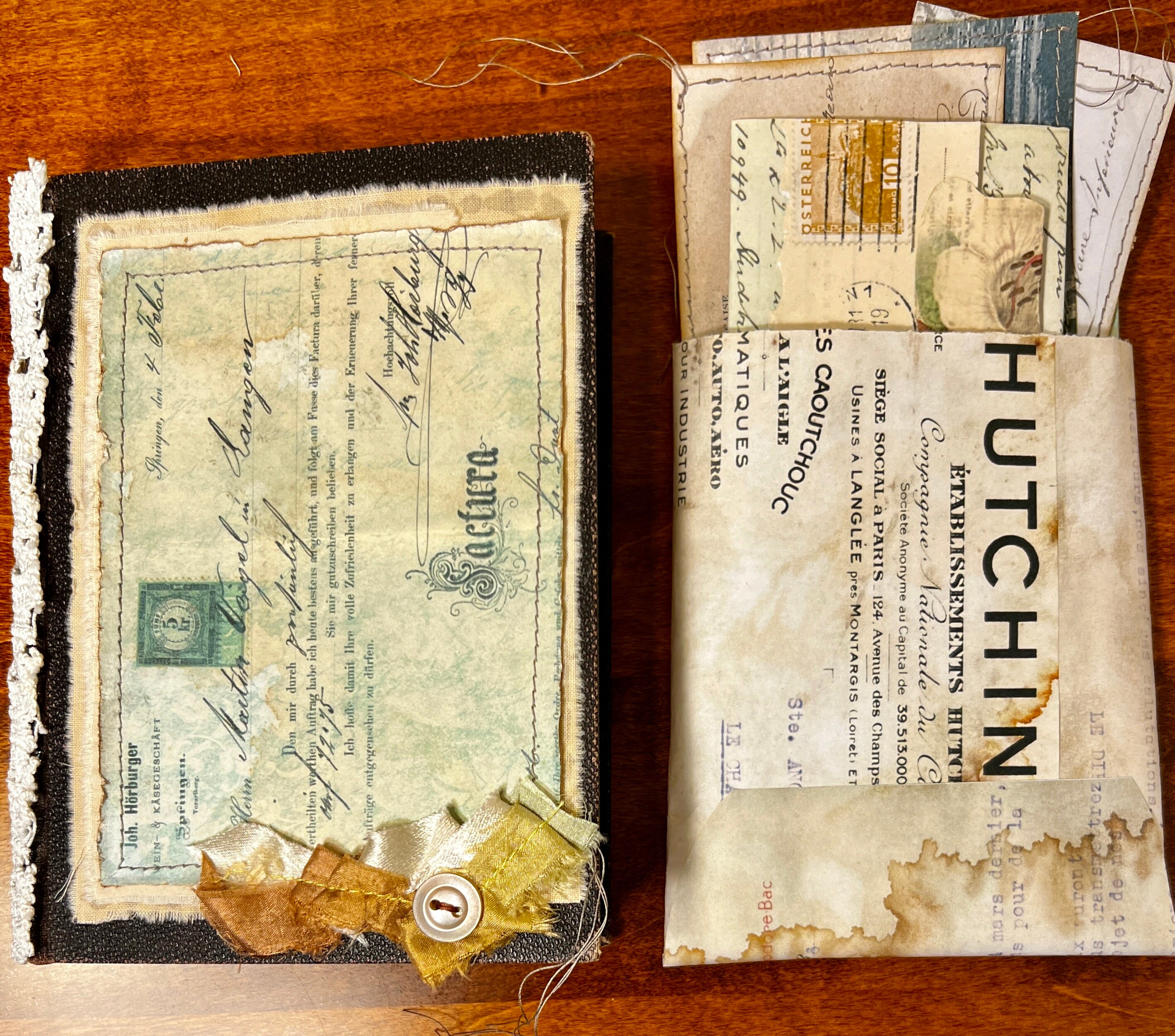 Altered Antique Book | French Documents & Letters | Junk Journal ...