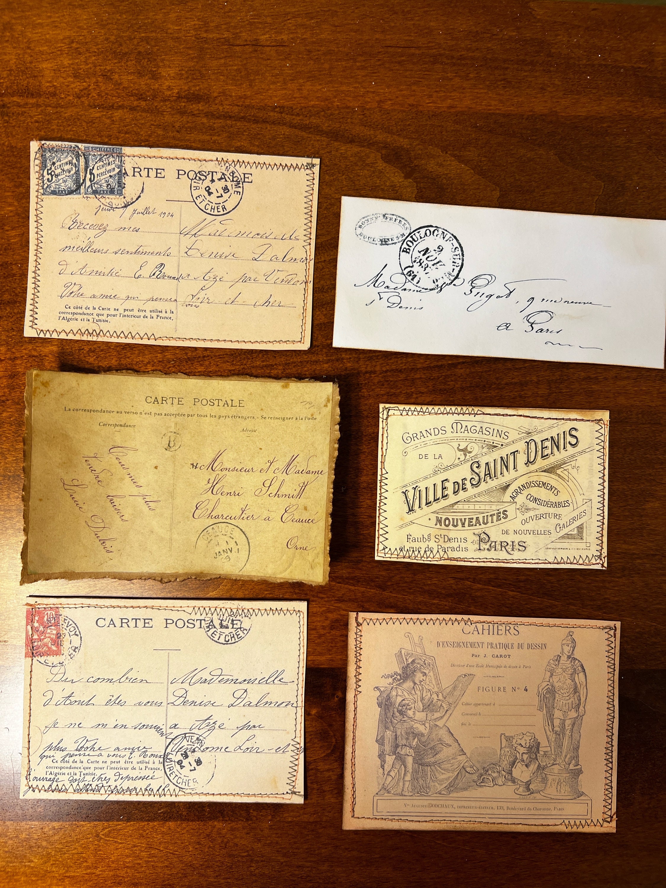 Altered Antique Book French Documents & Letters Junk Journal Ephemera ...