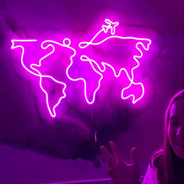 Led World Map - Etsy