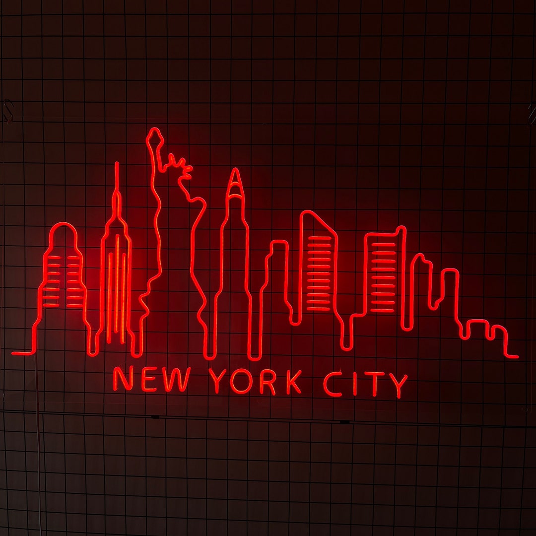 New York City Neon Sign City Neon Sign City Skyline Neon - Etsy