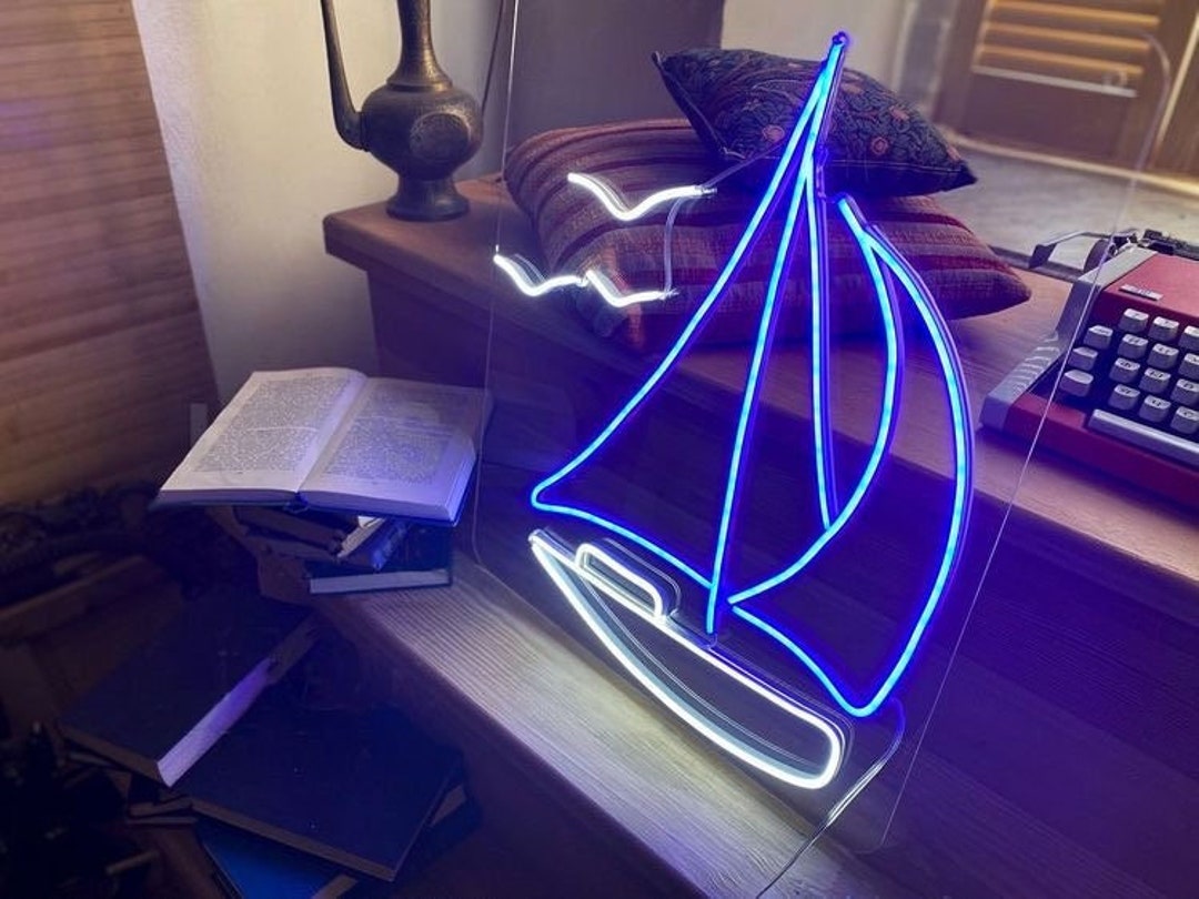 Sailboat Led Neon Sign Custom Yacht Neon Light Travel Ship - Etsy