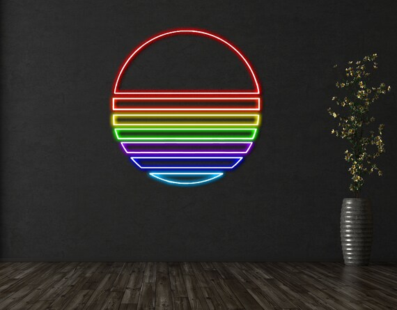 Sunshine LED Neon Sign Rainbow Sun Neon Sign Retro Sunset | Etsy
