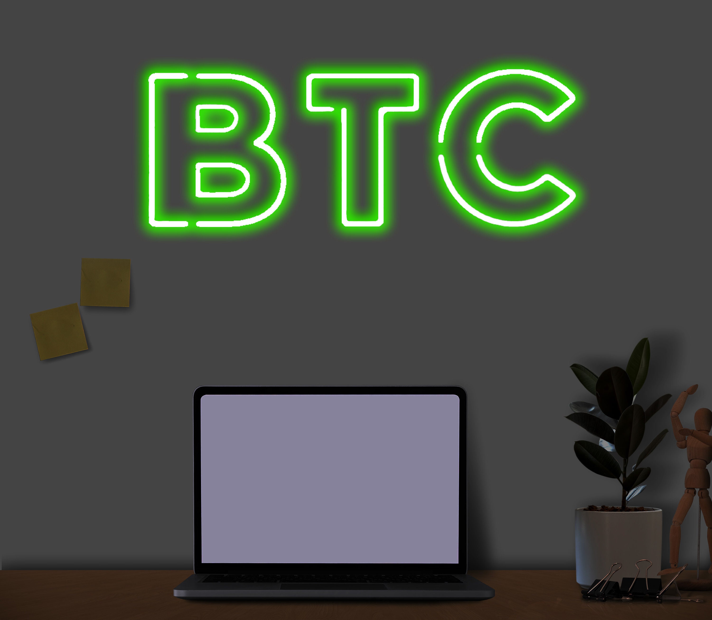 BTC LED Neon Sign Bitcoin Neon Sign Cryptocurrency LED | Etsy