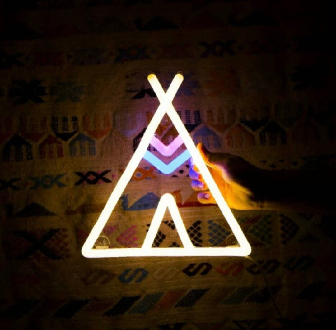 Wigwan LED Neon Sign Wigwam Wall Decor Camping Decor Neon - Etsy