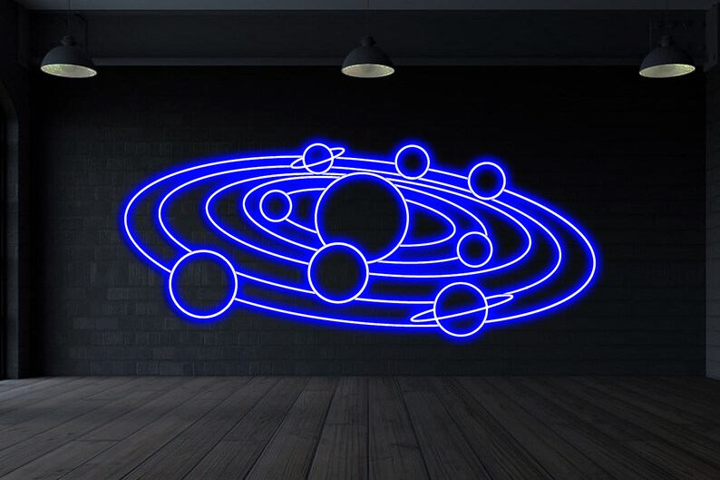 Solar System Neon Sign Solar System Wall Decor Space Neon - Etsy Australia