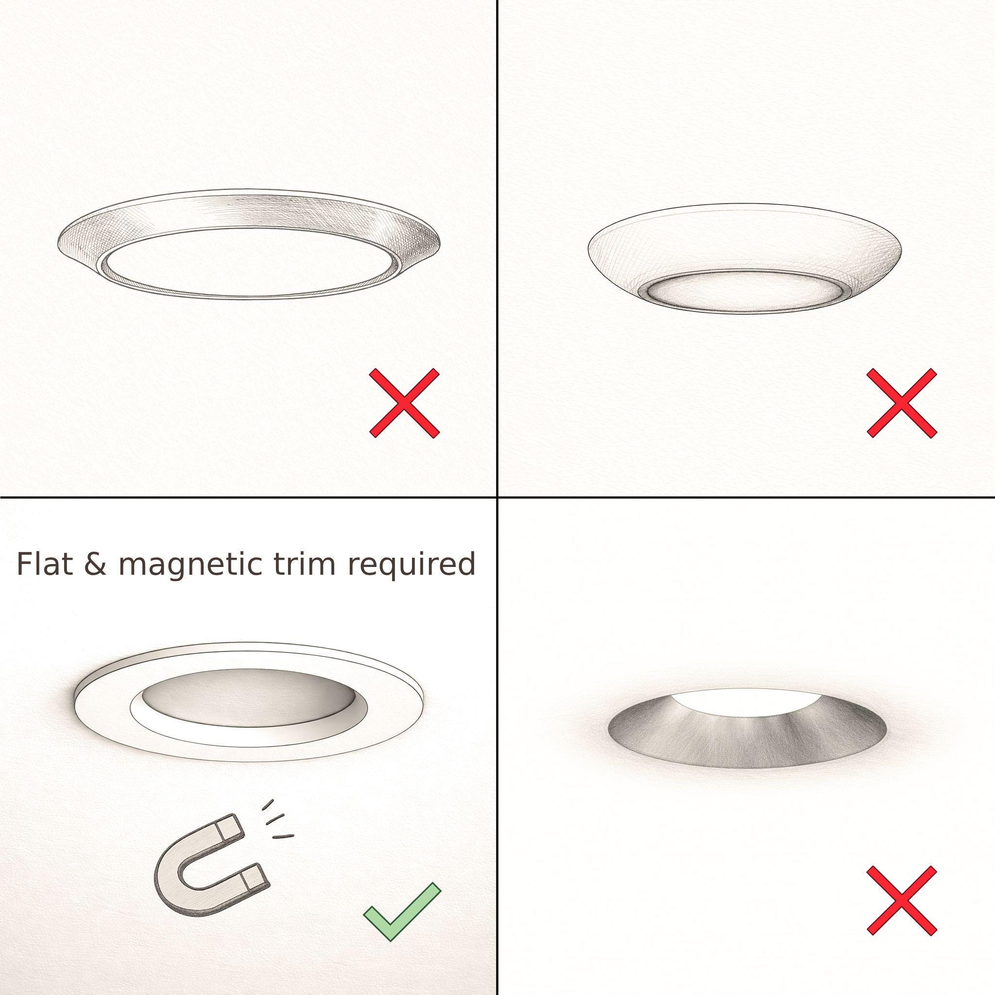 Halo Recessed Light Diffuser - Black & White Gold LED Downlight Cover ...