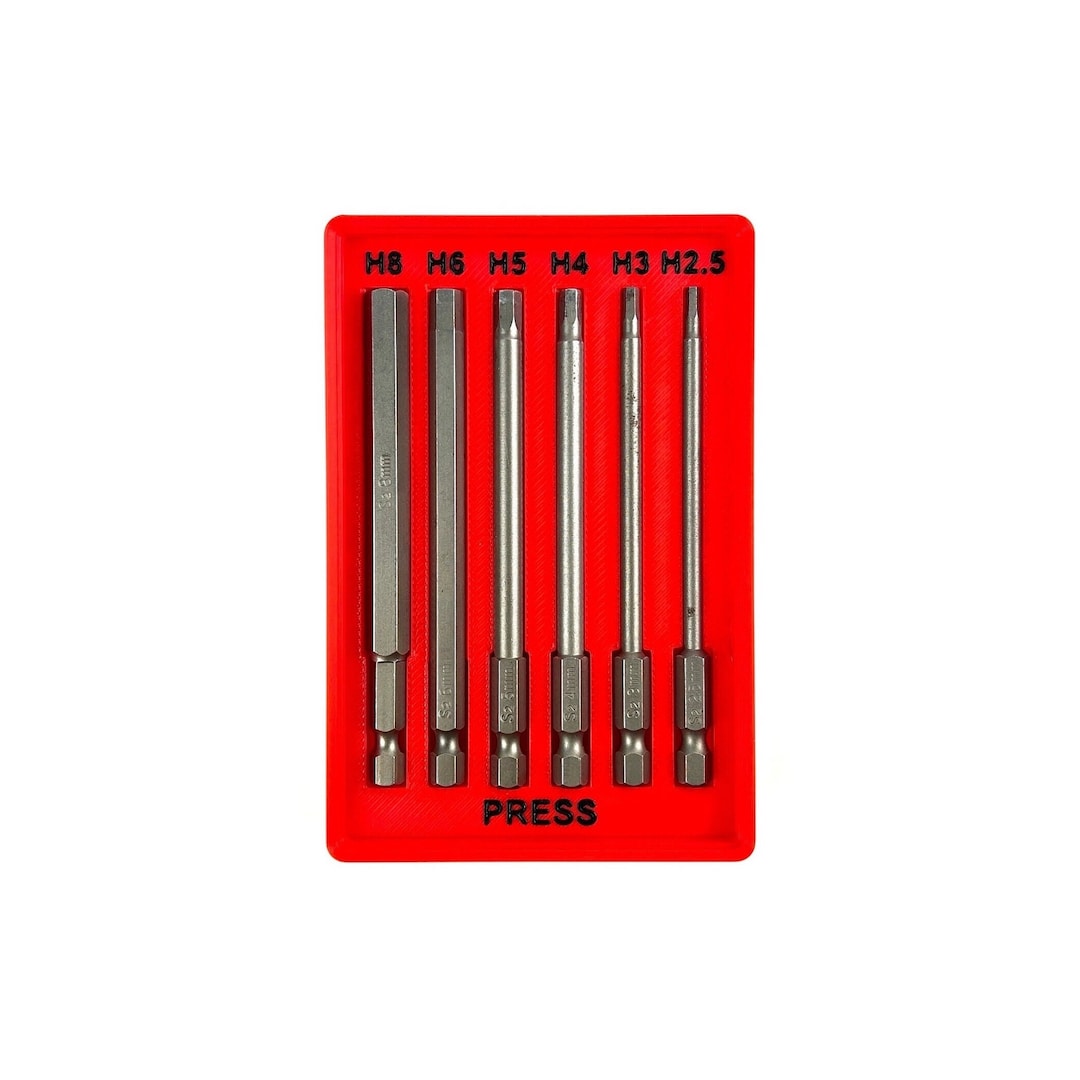 Gridfinity Storage Bin for 6 Piece 100mm Hex Bit Set H2.5-H8 - Etsy