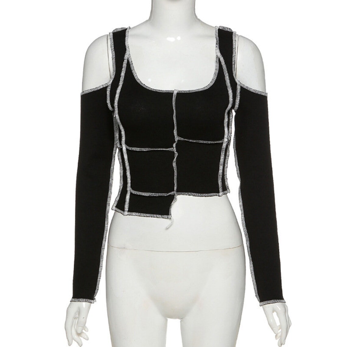 Women's Techwear Top & Patchwork Crop Top Strretwear - Etsy