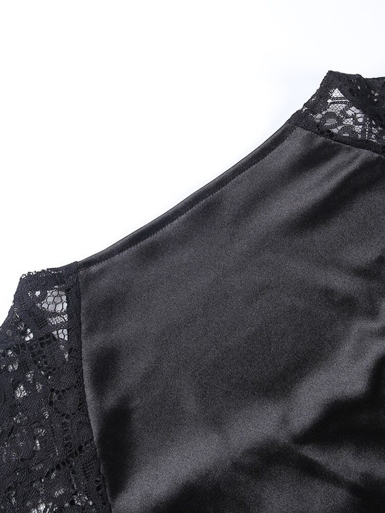 Cross Pattern Crop Top & Lace Long Sleeve Punk Top Grunge - Etsy