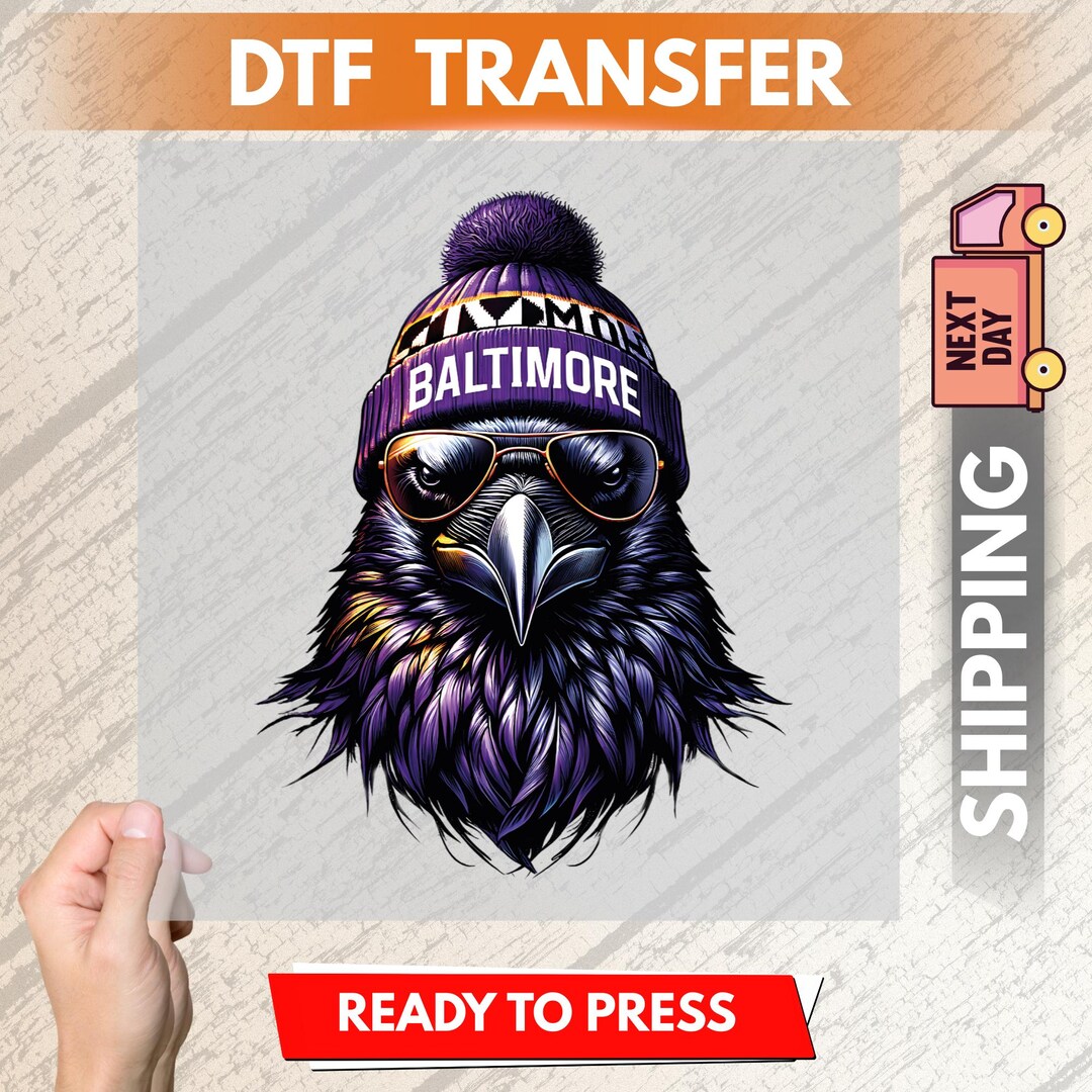 Baltimore Ravens Mascot DTF Transfer, Game Day Shirt Iron-on - Etsy