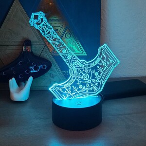God of War Thor Mjolnir Hammer Inspired LED Light Change to Different ...
