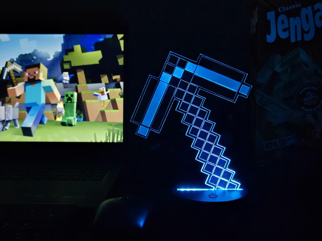 Minecraft Axe Inspired RGB LED Light Change to Different Positions ...