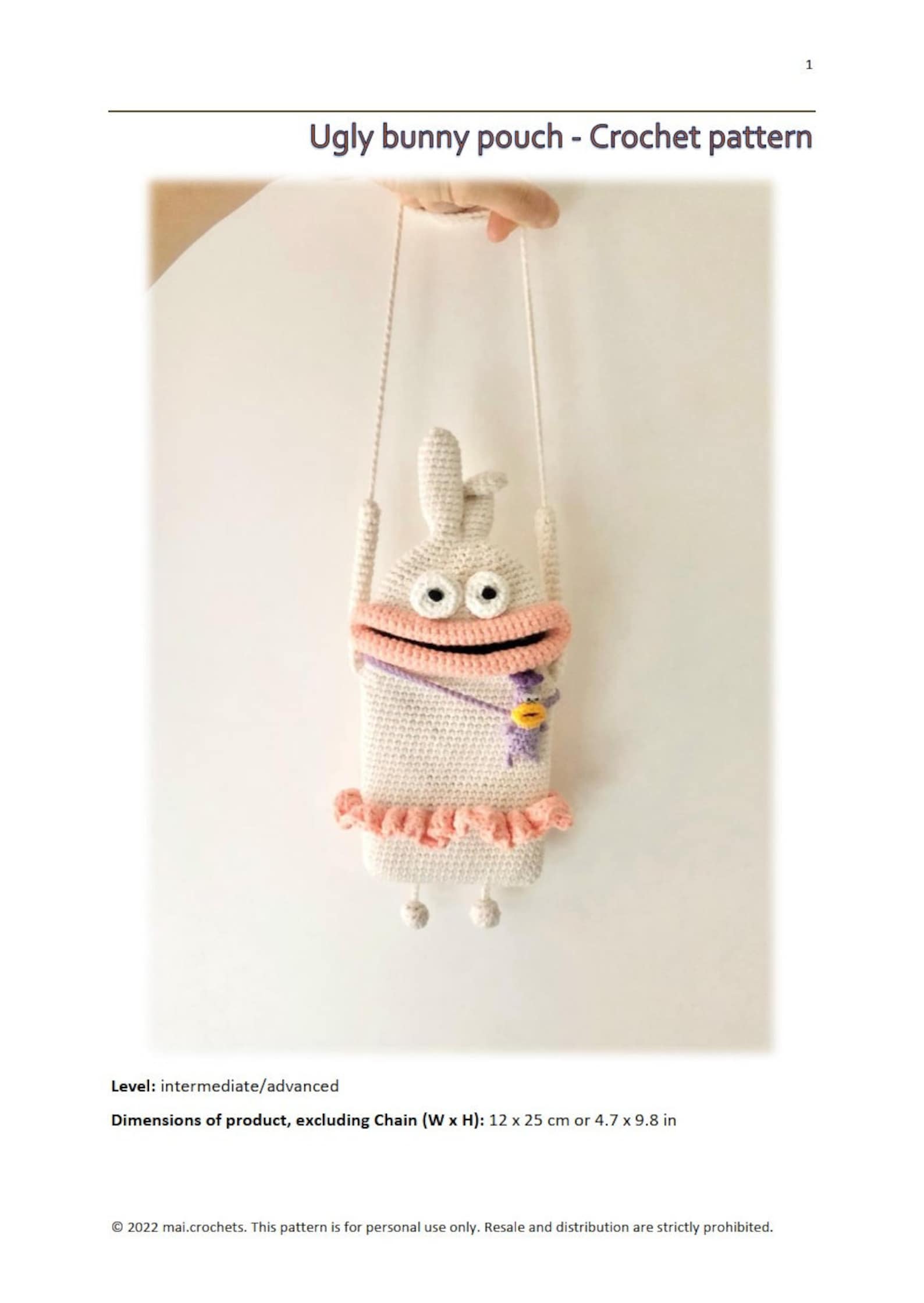 Ugly Bunny Pouch Crochet Pattern - Etsy