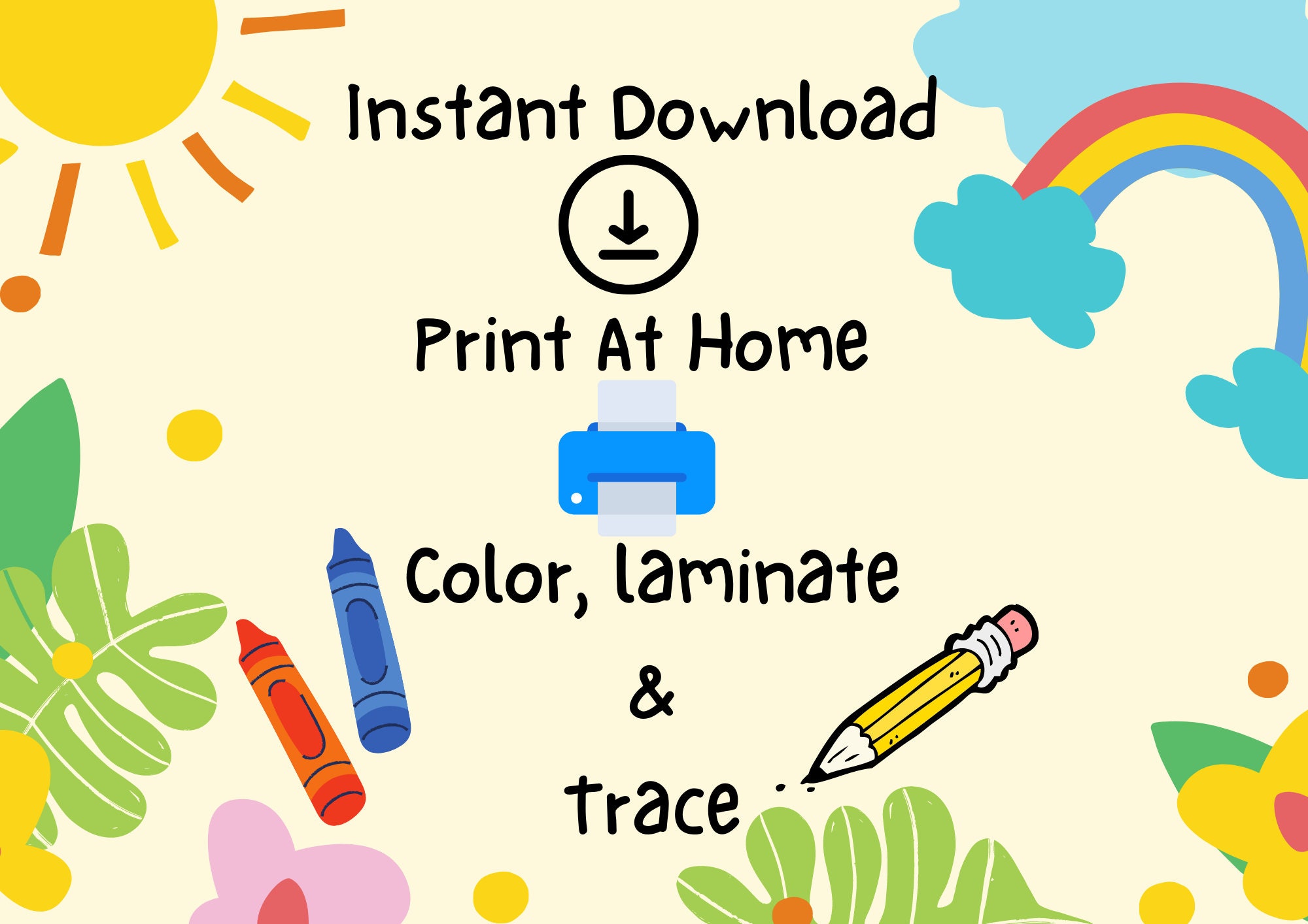 Color in ABC Tracing Flashcards Instant Download A-Z - Etsy