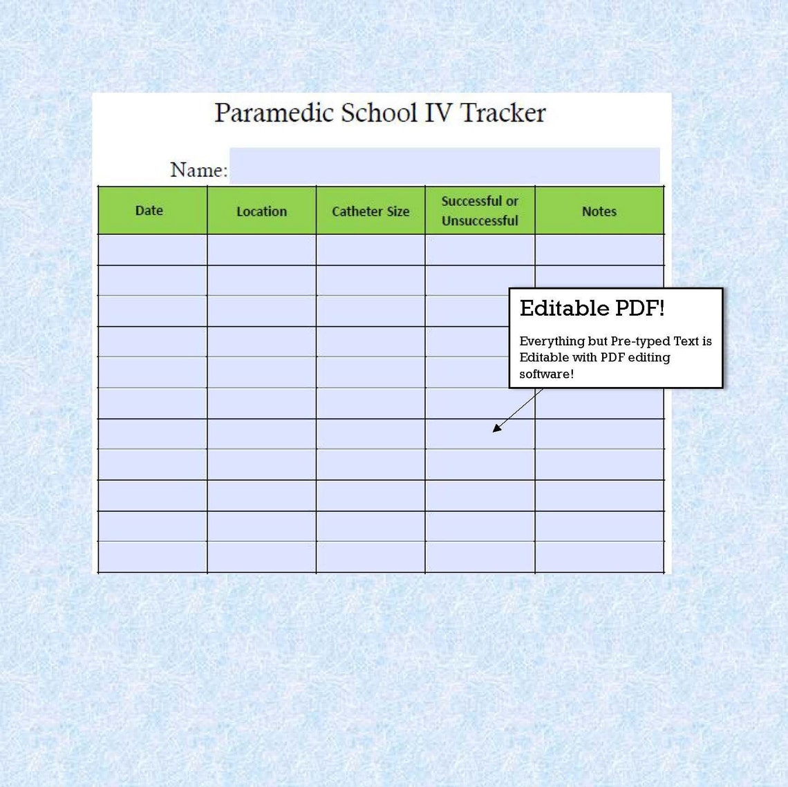 Paramedic School IV Tracker in 6 Colors Intravenous Catheter - Etsy Canada