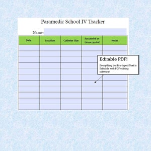 Paramedic School IV Tracker in 6 Colors Intravenous Catheter - Etsy Canada