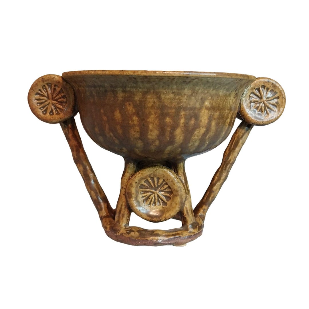 William Alexander Mid Century Modern Studio Art Pottery Wagon Wheel ...