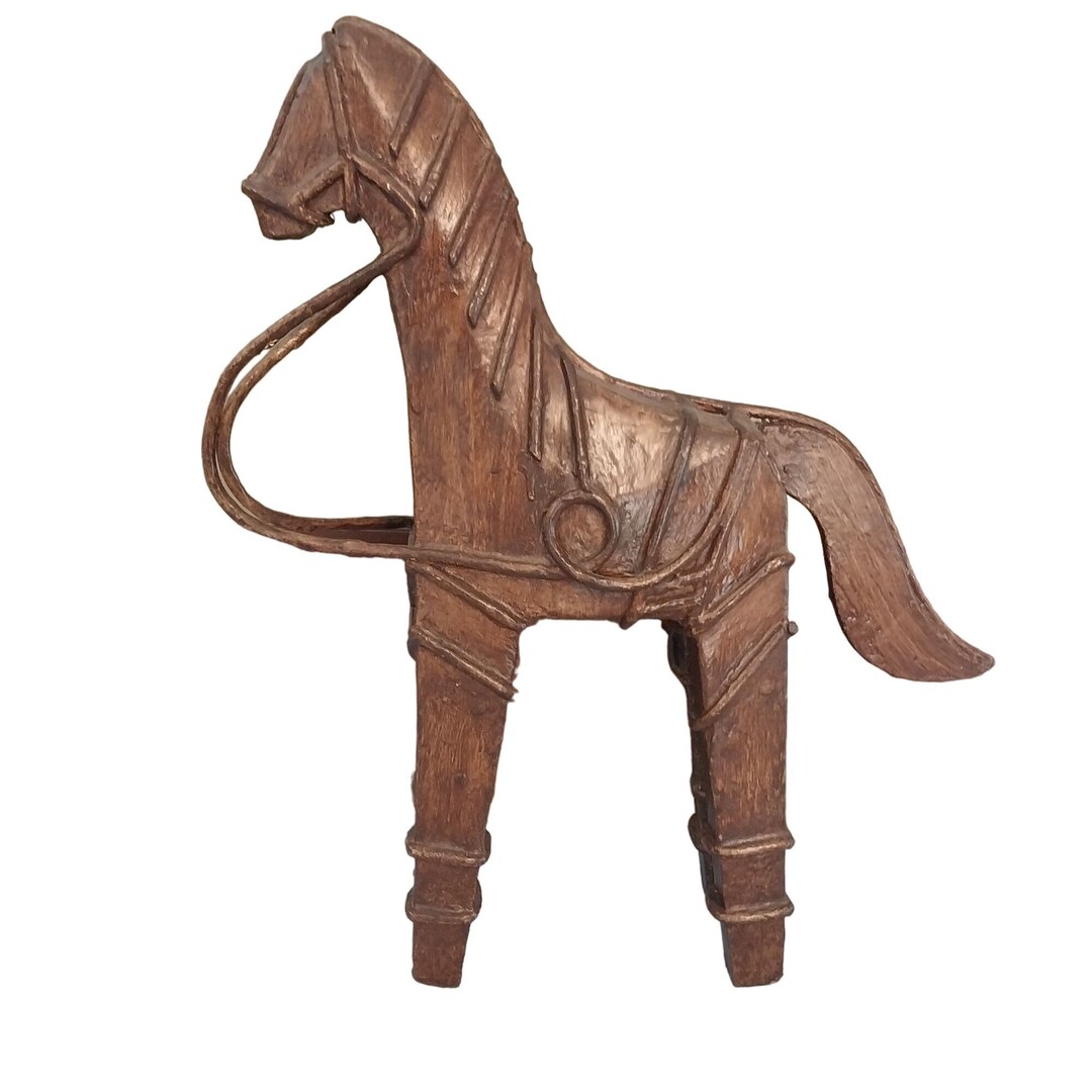 Wood Look Horse Statue Western Rustic Primitive Decor - Etsy