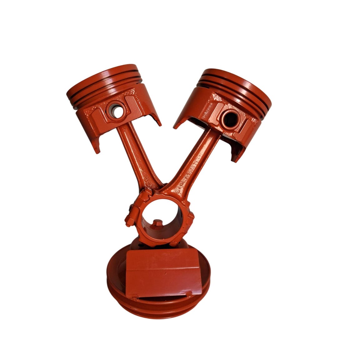 Unique Orange Industrial Double Piston Sculpture Art Piece - Etsy