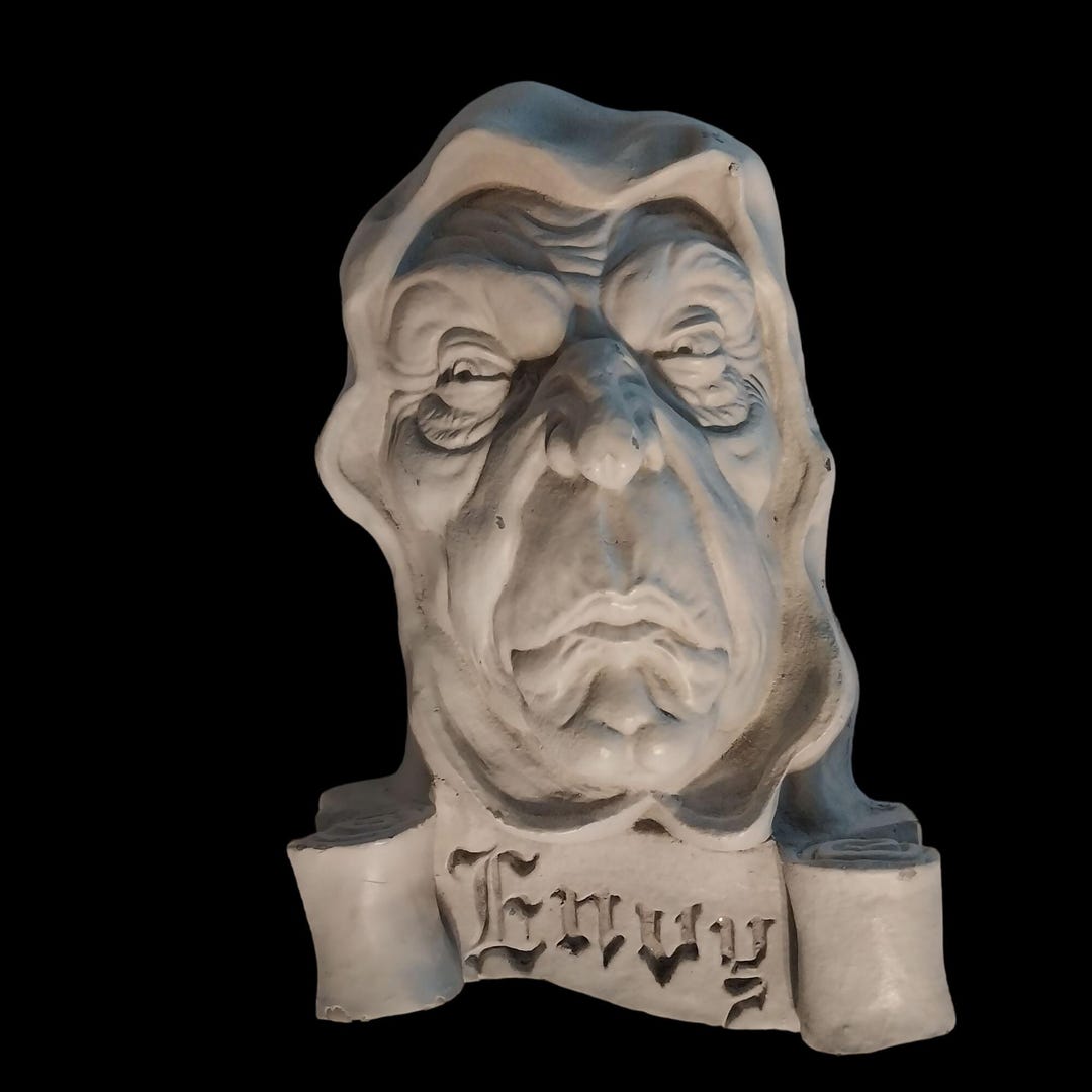 Deadly Sin of ENVY Wall Plaque Christian Cardinal Sculpture by J ...