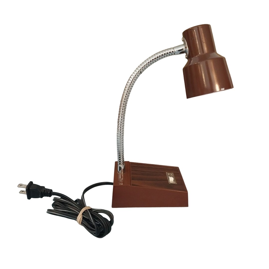 Wood Grain Brown Gooseneck Adjustable Desk Lamp - Etsy