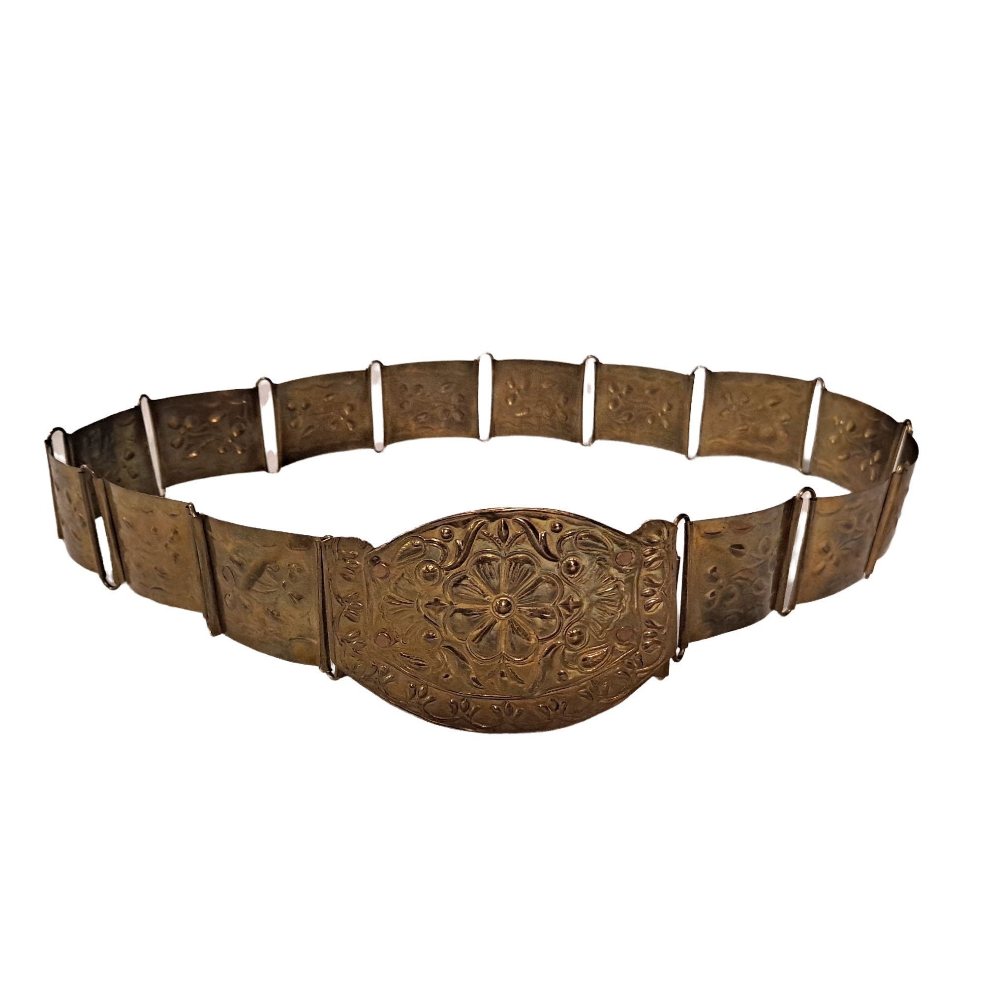 Vintage Wide Hammered Brass Corset Belt Waist Cincher Cosplay Etsy
