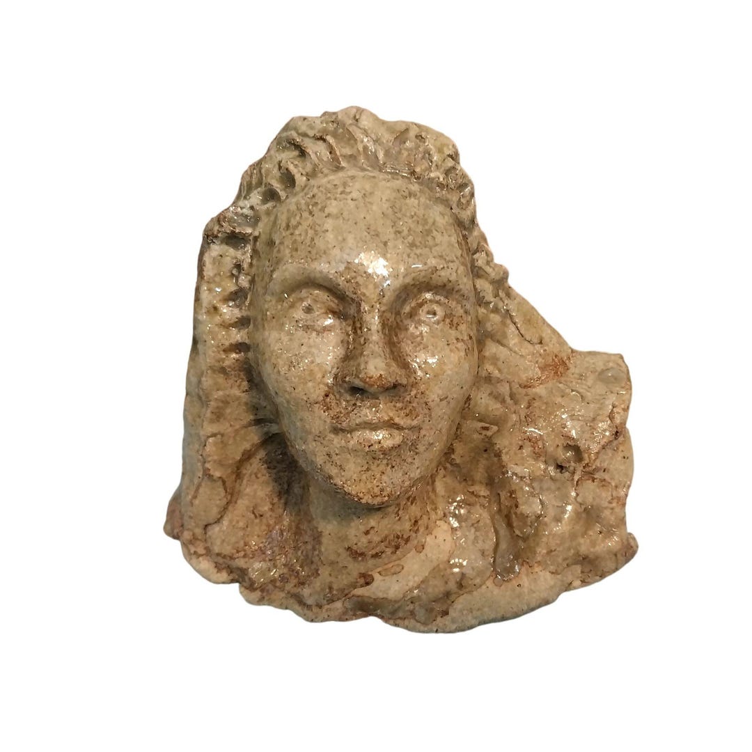 Vintage Pottery Clay Head Face Bust Sculpture of Girl or Woman - Etsy