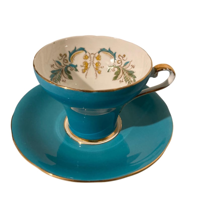 Aynsley Tea Cups Turquoise - Etsy