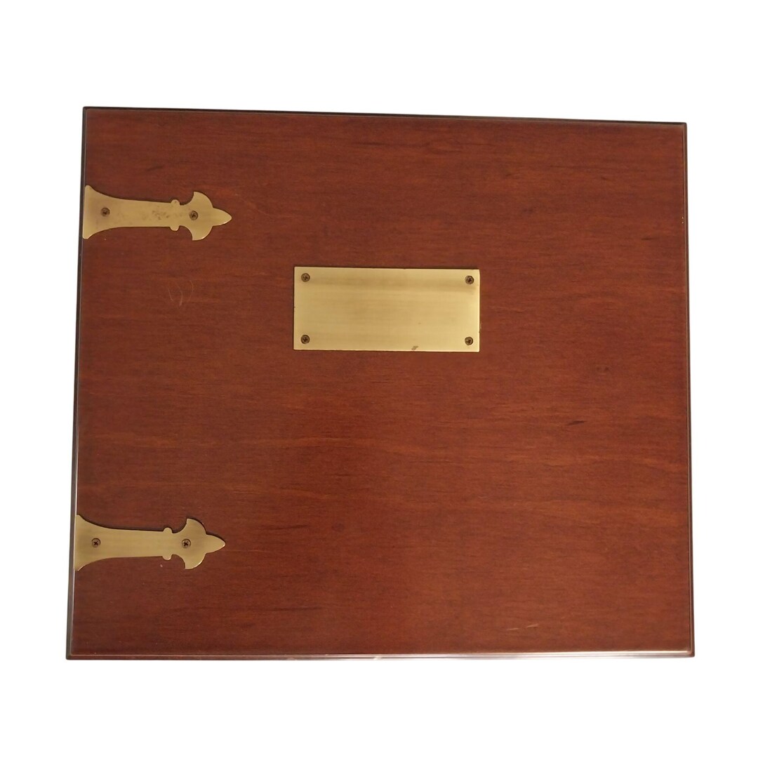 Vintage 1991-the Bombay Company Wood Memory Book Keepsake Box Brass ...