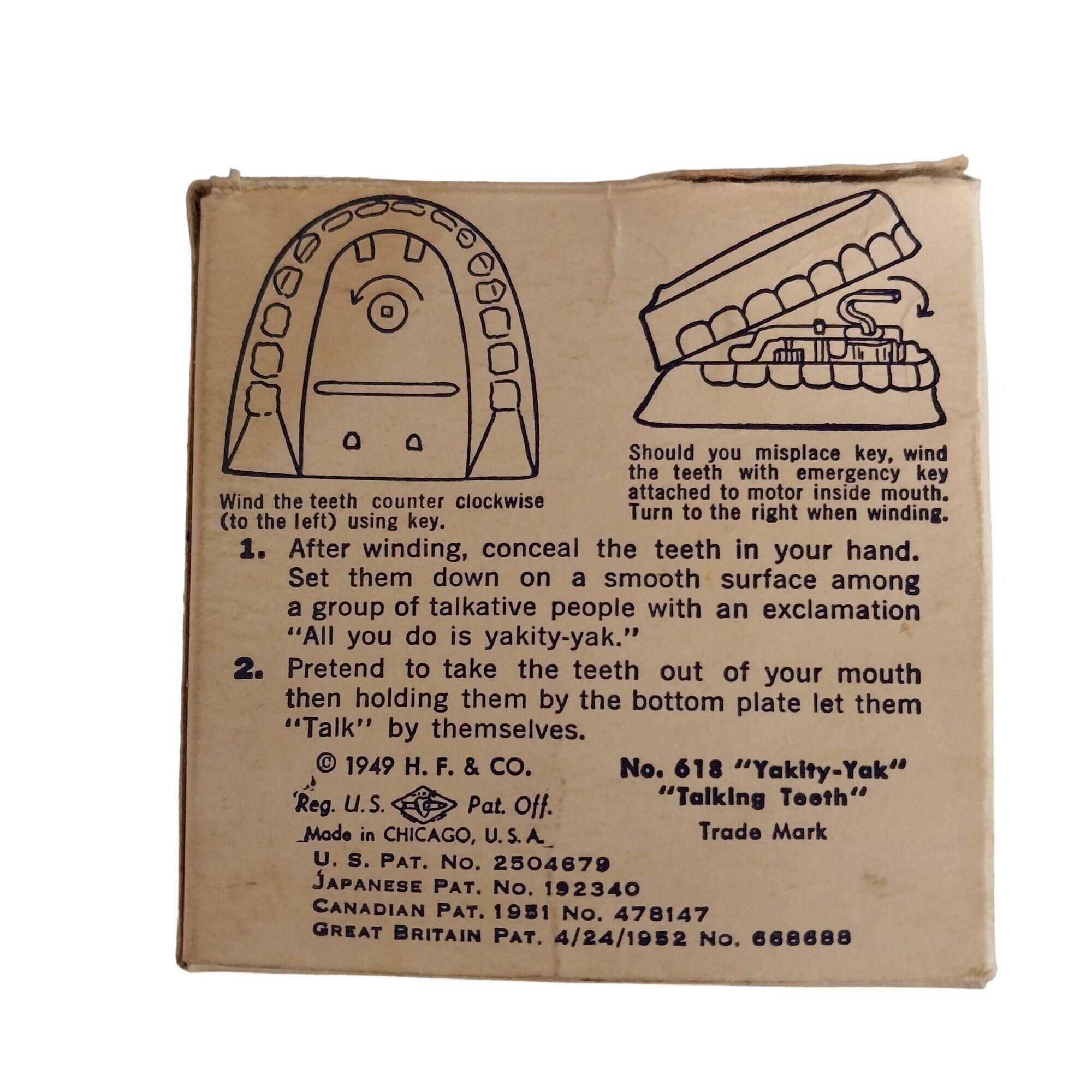 1949 Yakity-yak Talking Teeth They Walk Talk Chattering Wind - Etsy