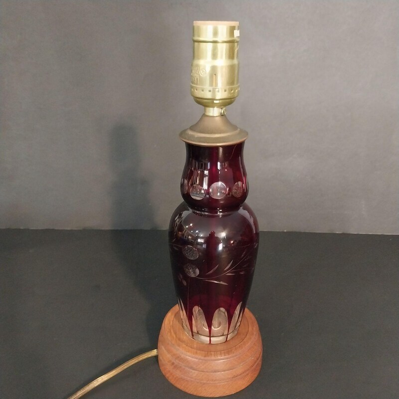 Red Glass Lamp - Etsy