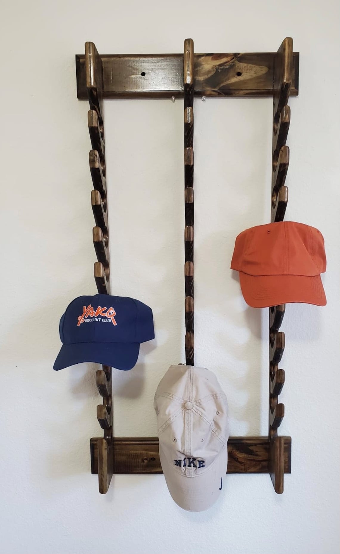 Handcrafted Solid Wood Triple Hat Rack - Etsy