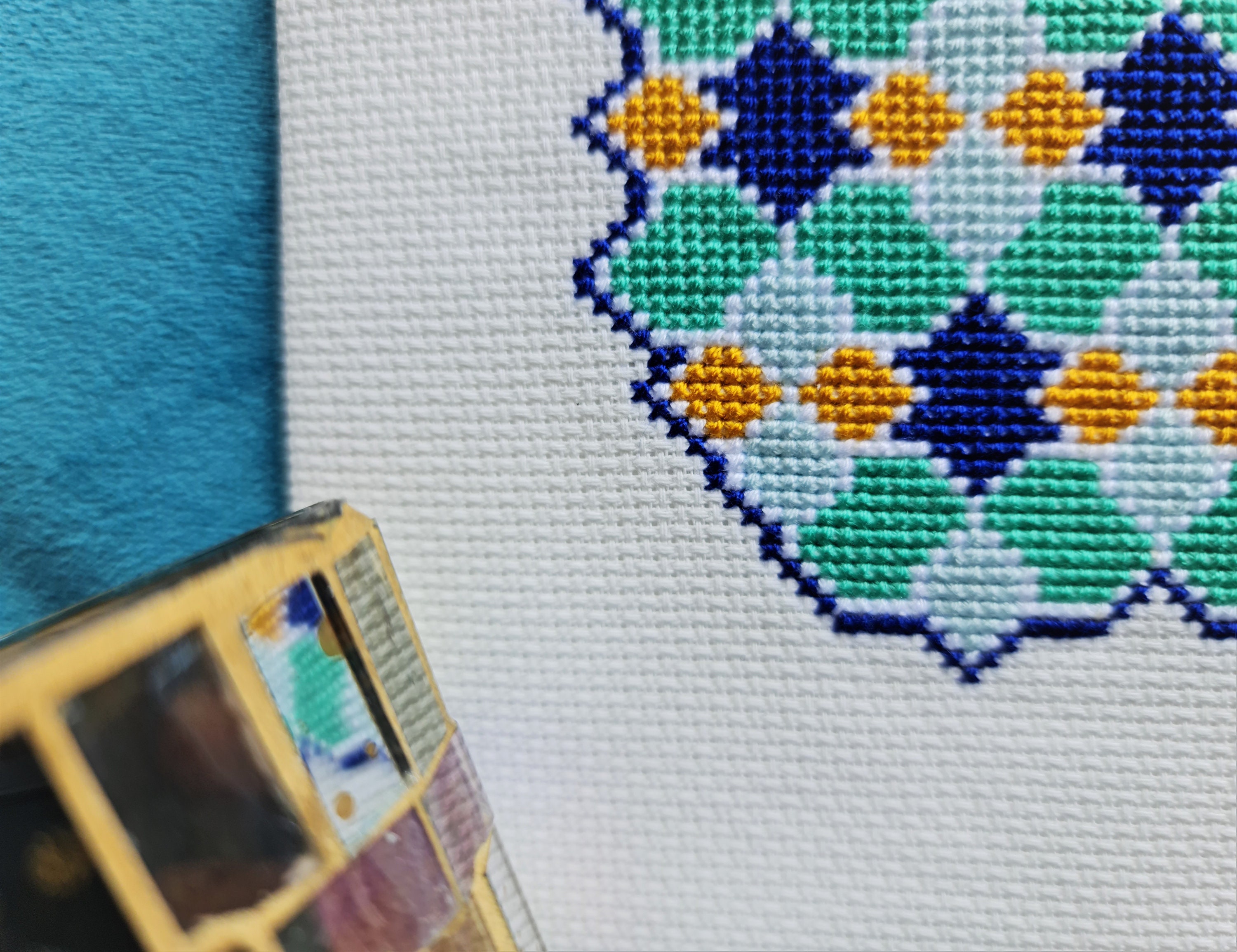 Arabesque Tile Cross Stitch Pattern, Geometric Modern DYI Wall Decor ...