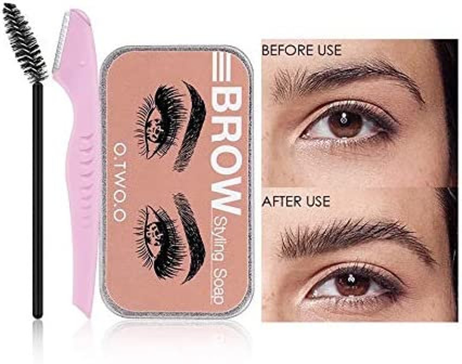Eyebrow Styling Gel, Eyebrow Soap Wax With Trimmer, Brow Wax Sculpt ...