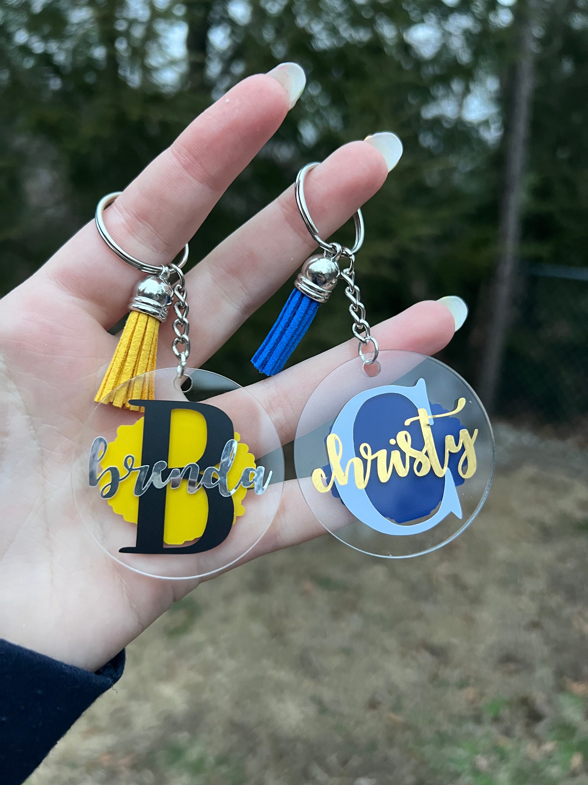 Custom Name Keychain Gold Name Keychain Silver Name Keychain Acrylic ...