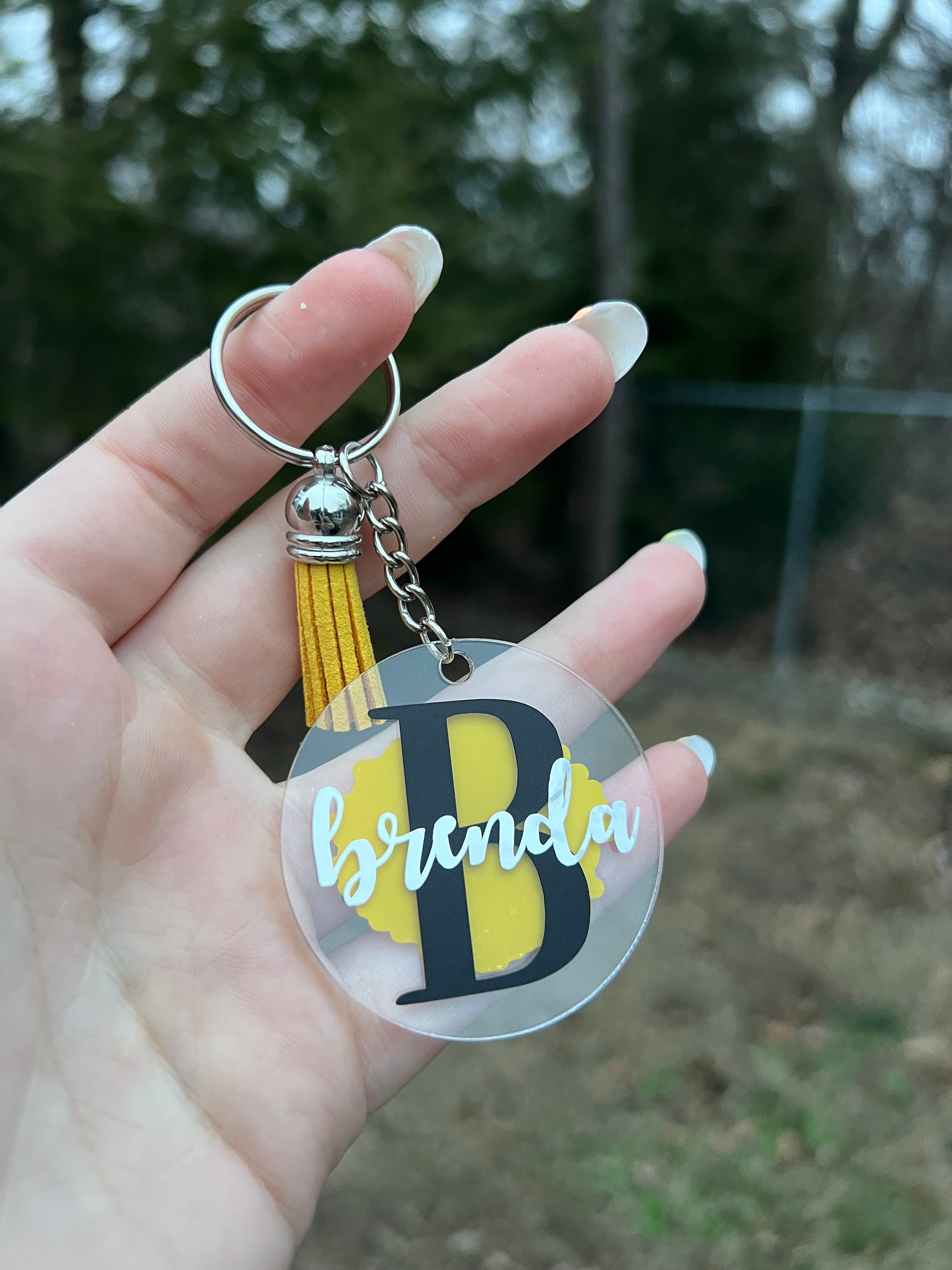 Custom Name Keychain Gold Name Keychain Silver Name Keychain Acrylic ...