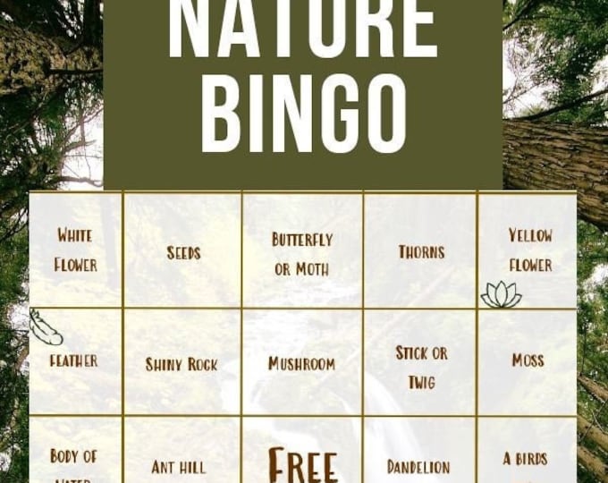 Printable Nature Bingo Search and Find Outdoor Activity Printable Toy ...